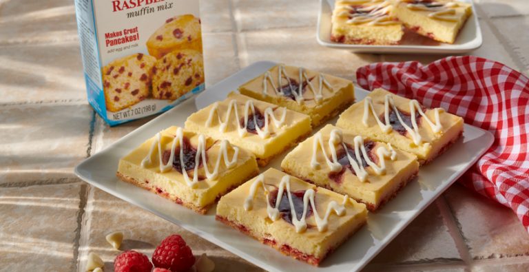Raspberry Cheesecake Bars Recipe | "JIFFY" Mix