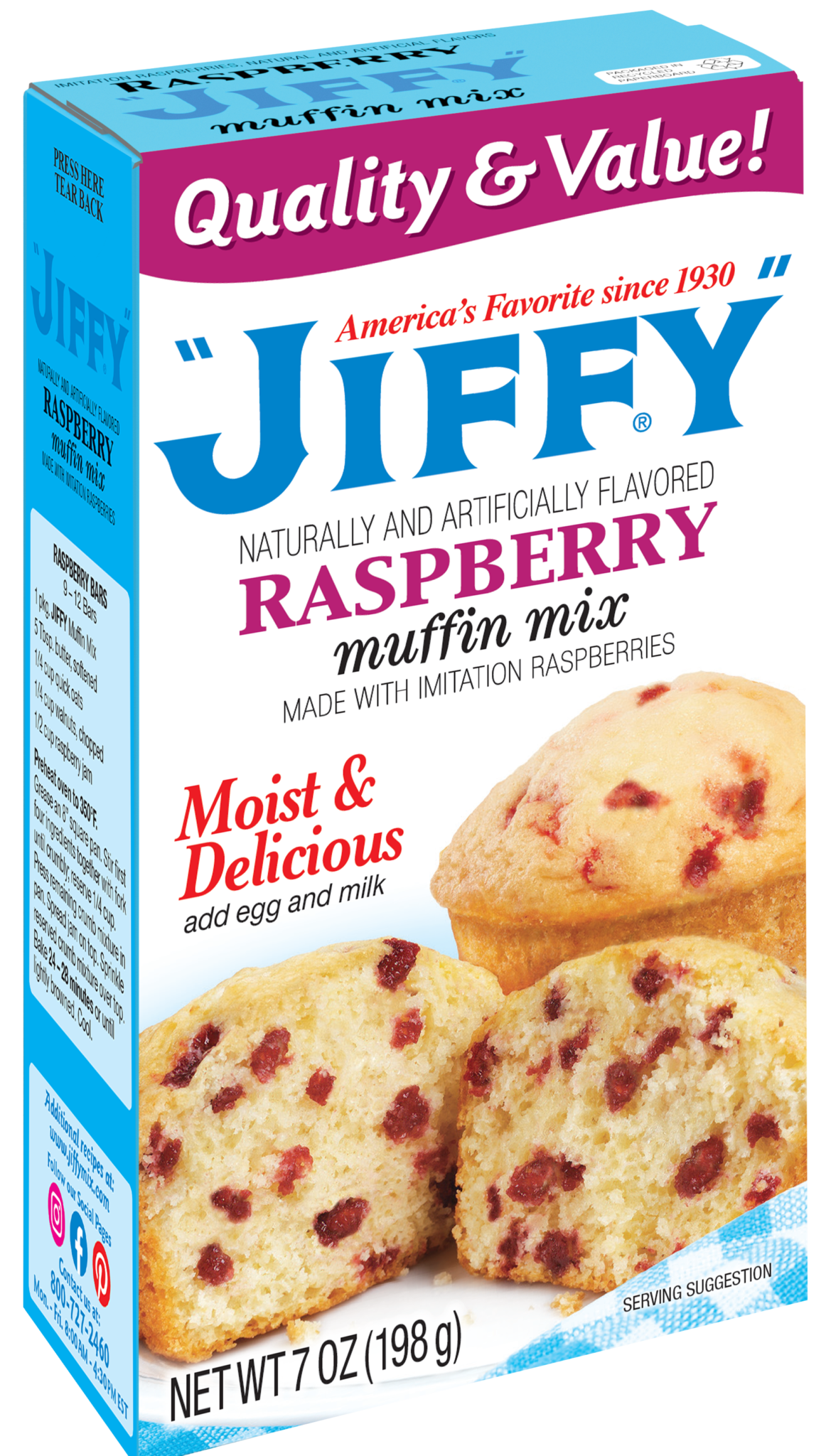 Raspberry Cheesecake Bars Recipe | "JIFFY" Mix